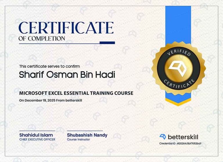 Microsoft Excel Professional Training Course - betterskill.io